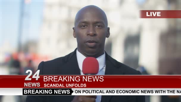 News Anchor Broadcasting News Reporter Live Screen Vector Illustration ...