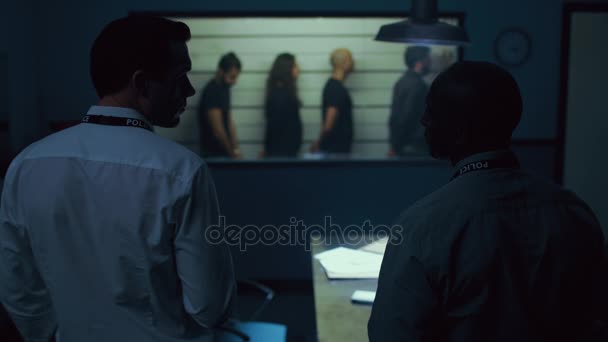 Detectives Discussing Line Suspicious Characters Police Station — Stock ...