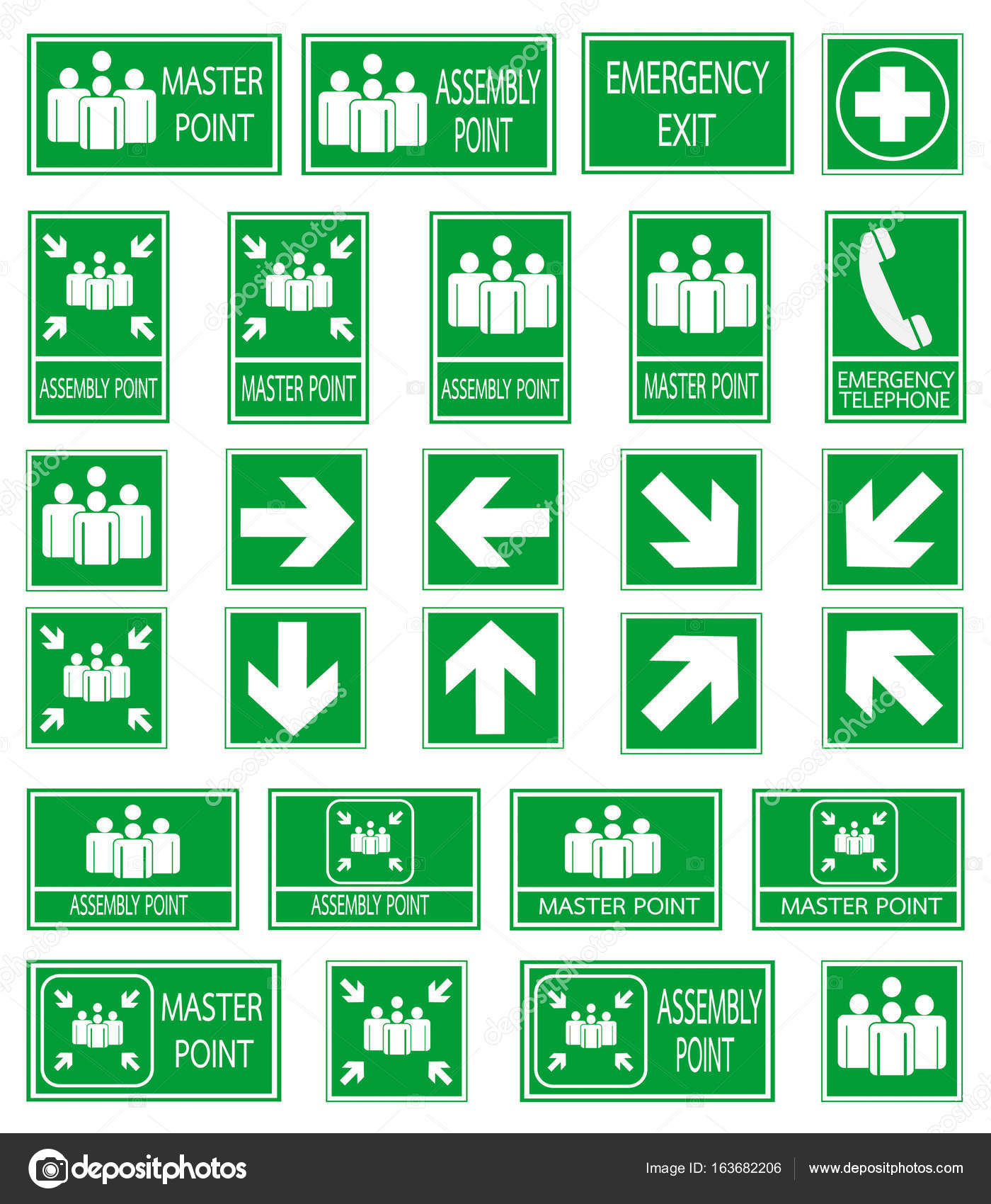 Green safety sign — Stock Vector © stoonn #163682206