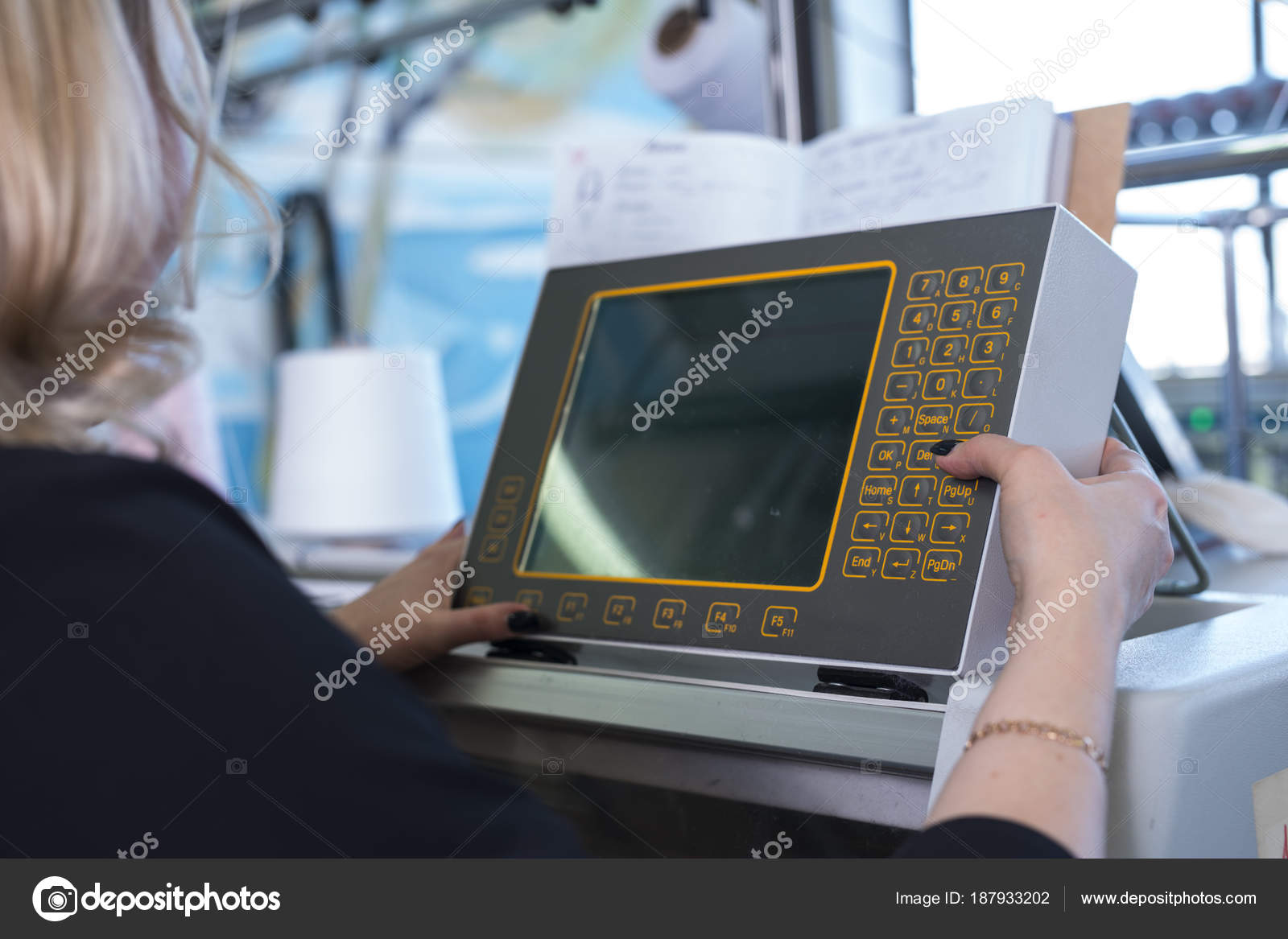 Knitting machine control panel view — Stock Photo © Wisky #187933202