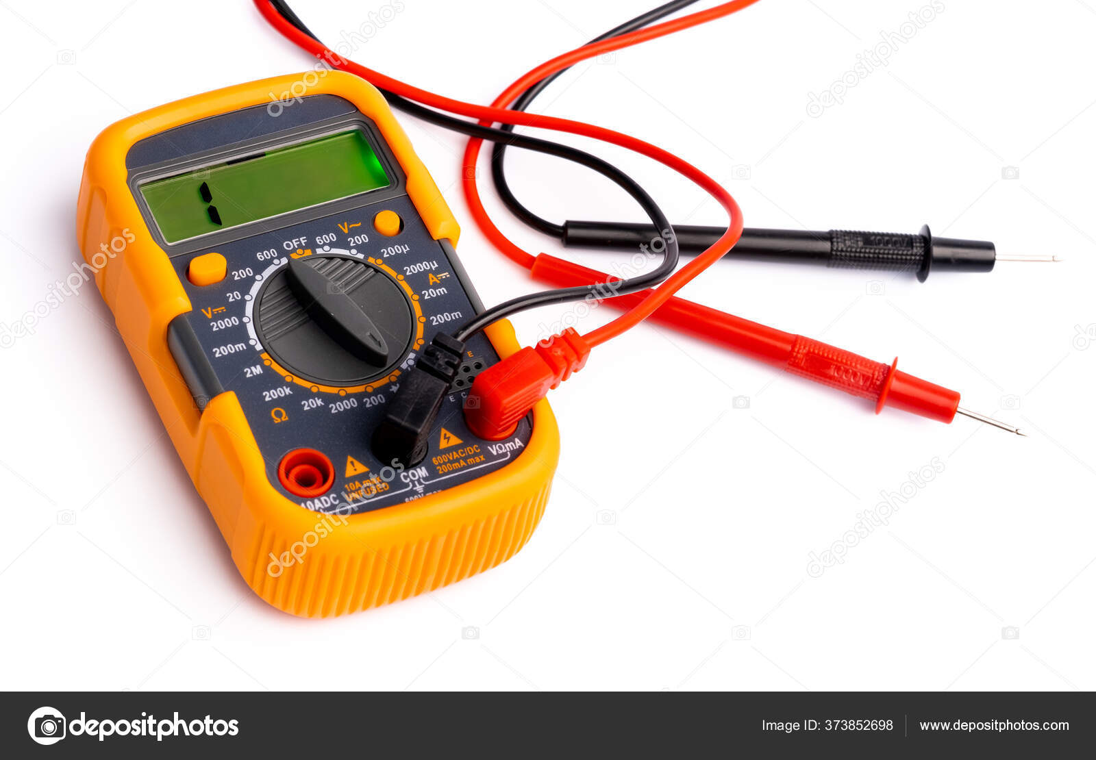 Yellow digital multimeter isolated Stock Photo by ©GekaSkr 373852698