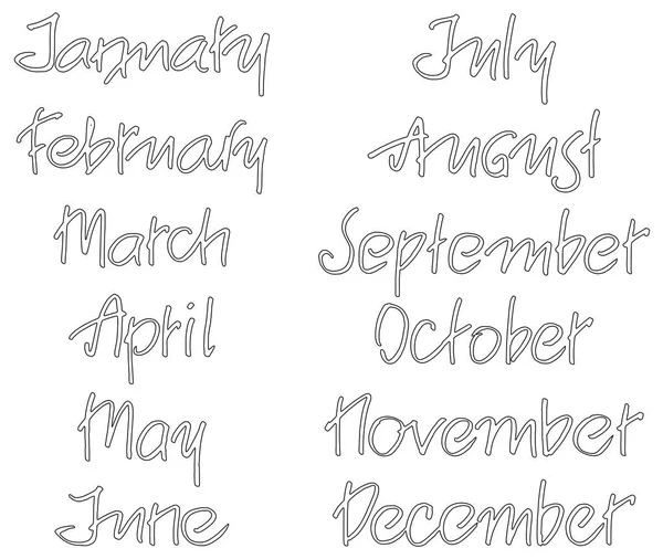 Months lettering imágenes de stock de arte vectorial | Depositphotos