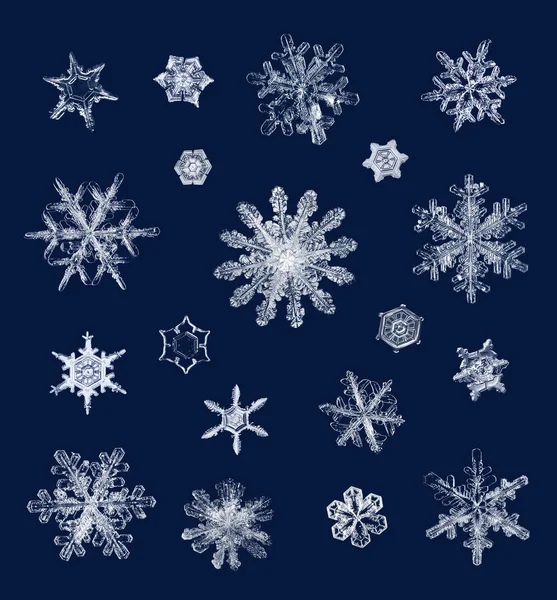 Real ice snow crystals macro compilation - Stock Image - Everypixel