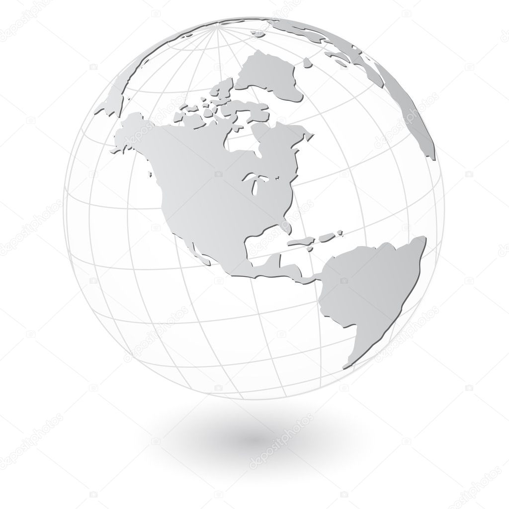 Mapa del mundo e ilustración vectorial del detalle del globo, EPS 10 ...