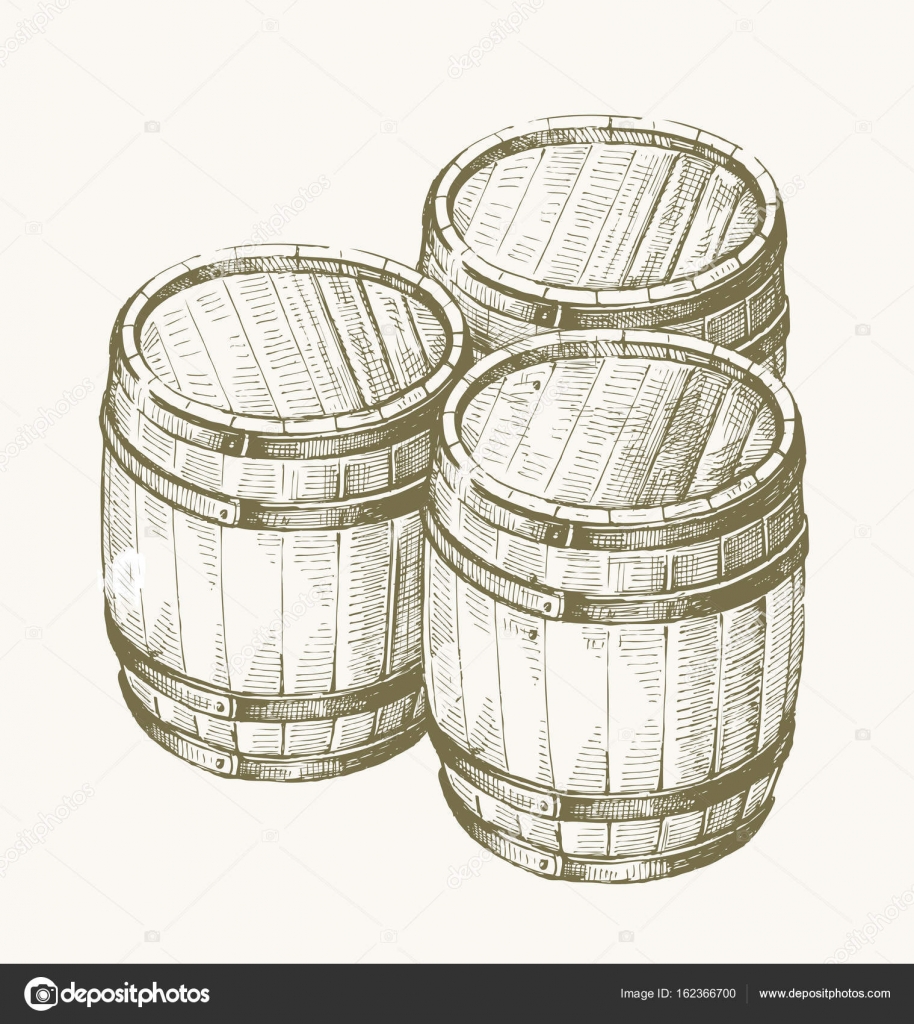 Wooden Barrel Drawing