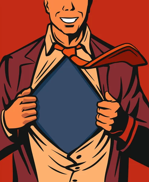 Superman opening chest Vector Art Stock Images | Depositphotos
