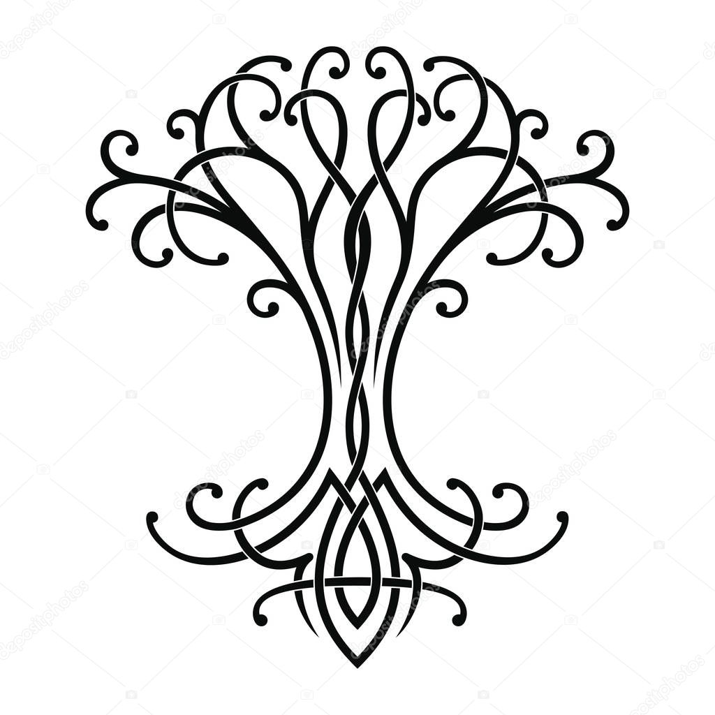 Dibujo Del árbol De La Vida Celta Patrón Del Árbol Vida Celta
