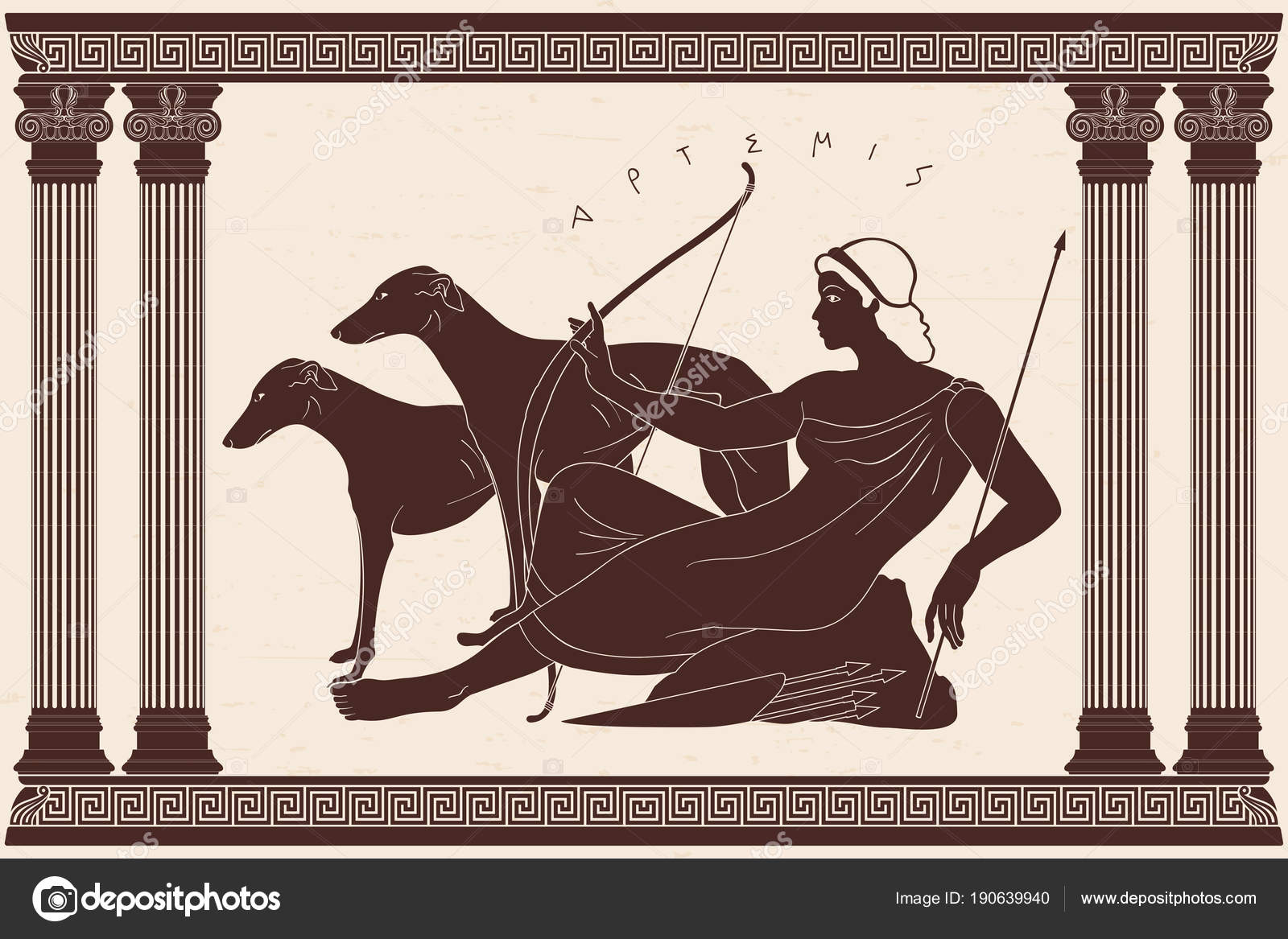 Artemis Greek Mythology Drawing