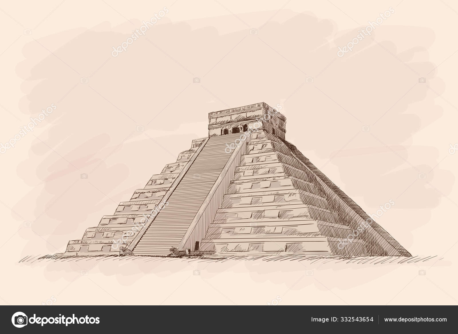 Aztec Stone Pyramid. Stock Vector by ©migfoto 332543654
