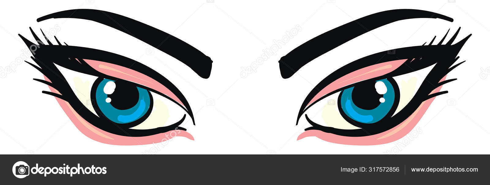 Blue eyes, illustration, vector on white background. Stock Vector Image ...