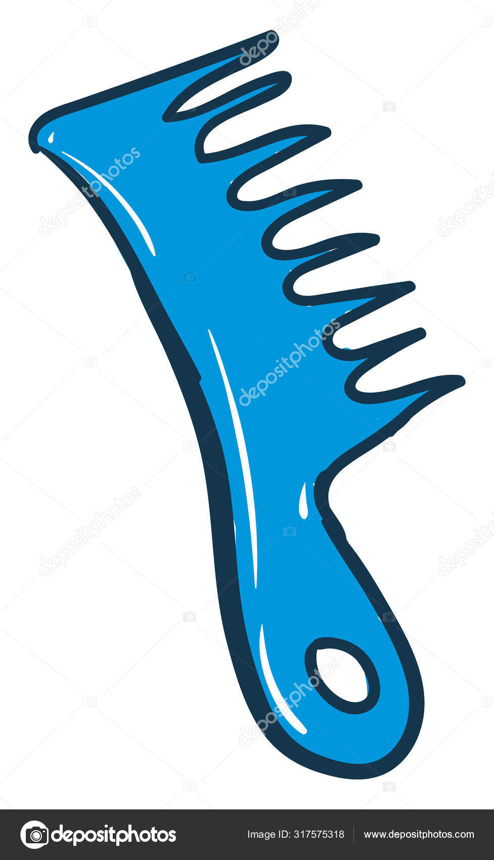 Blue comb, illustration, vector on white background. Stock Vector Image ...