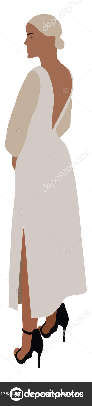 Woman In White Illustration Vector On White Background Stock Vector