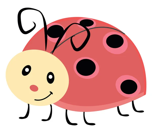 Happy ladybug, illustration, vector on white background. — Stock Vector ...