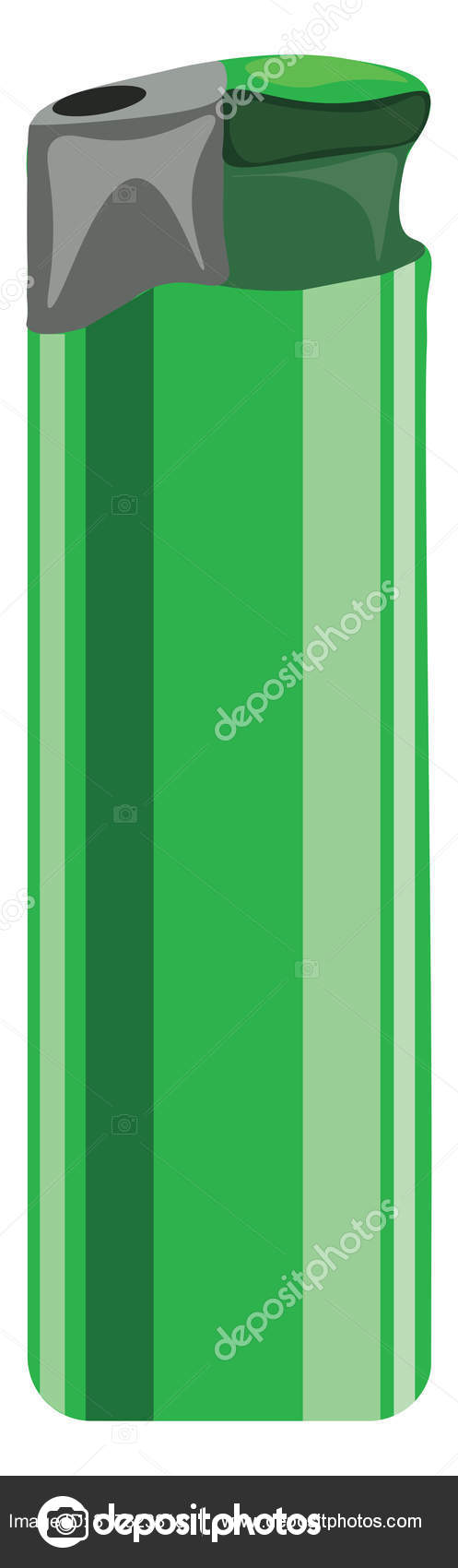 Green lighter, illustration, vector on white background. Stock Vector ...