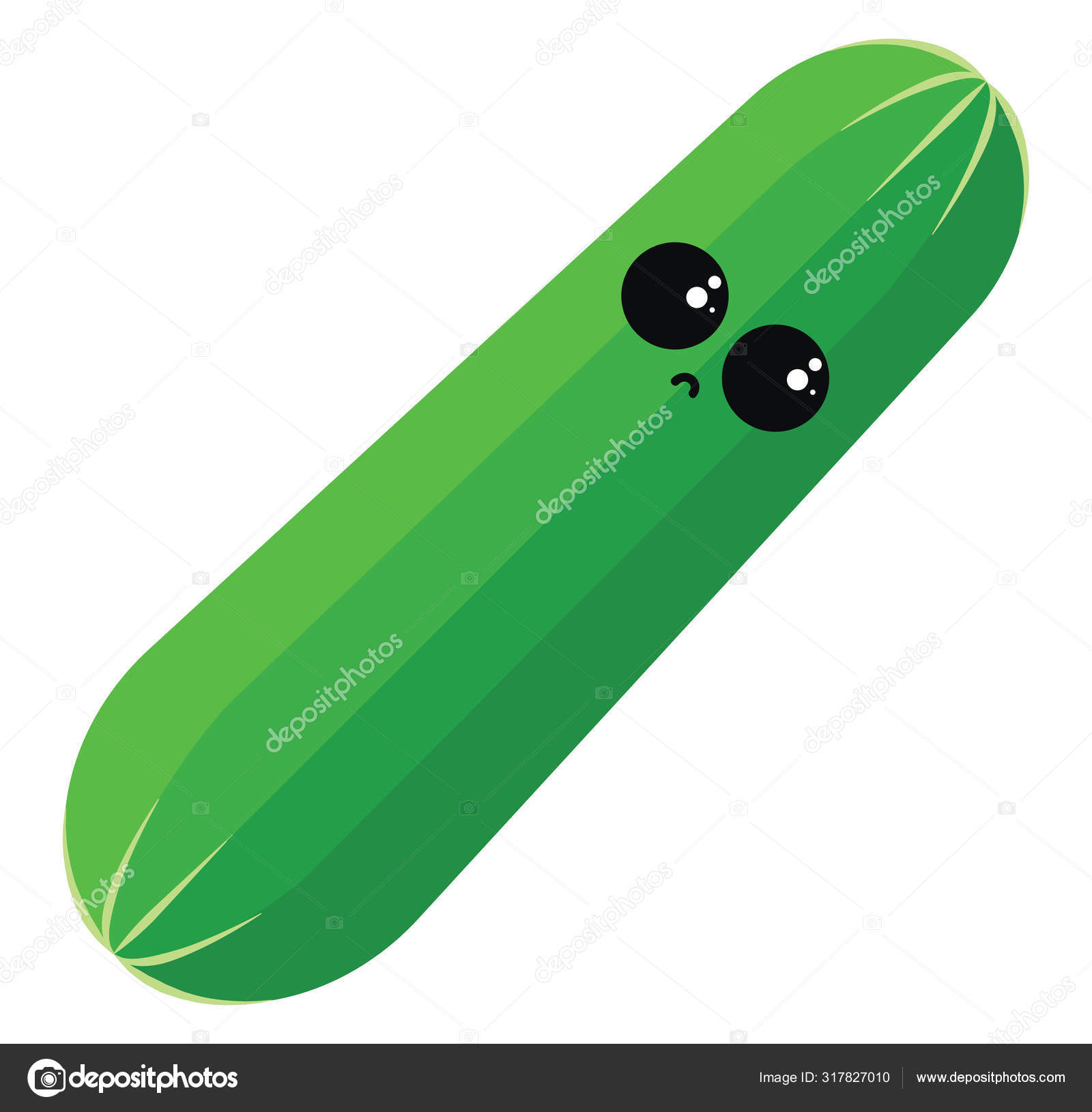 Sad cucumber, illustration, vector on white background. Stock Vector ...