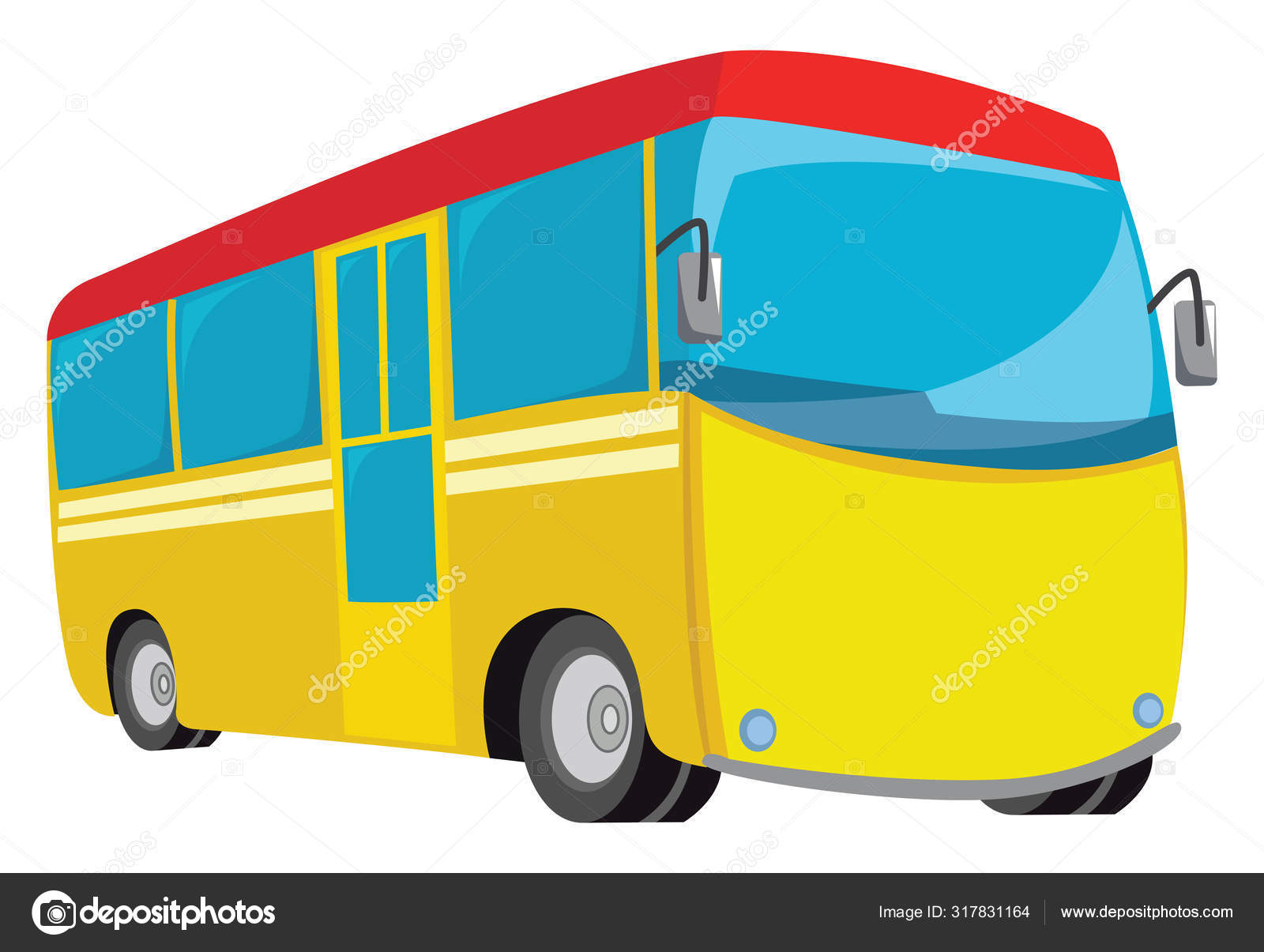 Yellow bus, illustration, vector on white background. Stock Vector by ...