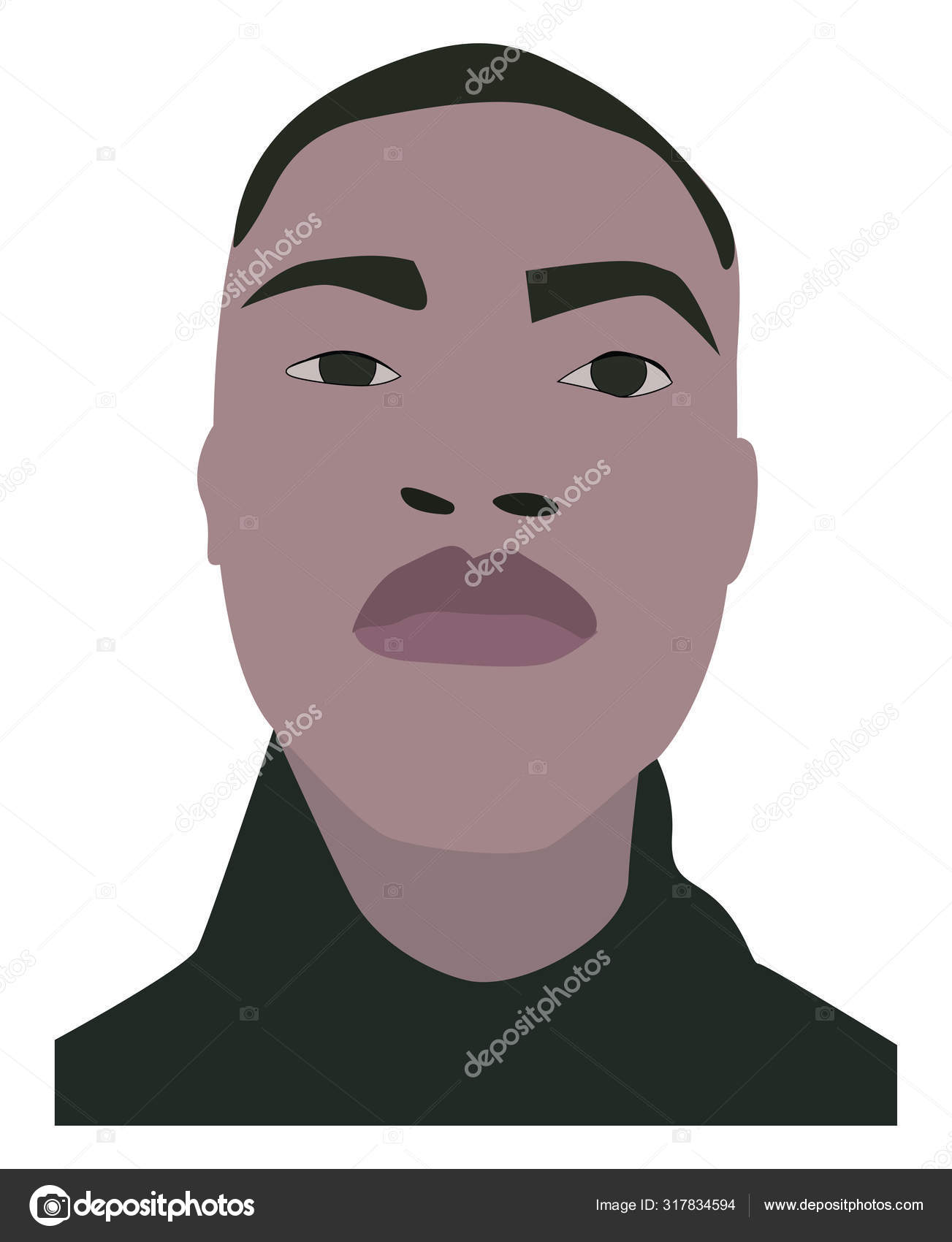Black man, illustration, vector on white background. Stock Vector Image ...