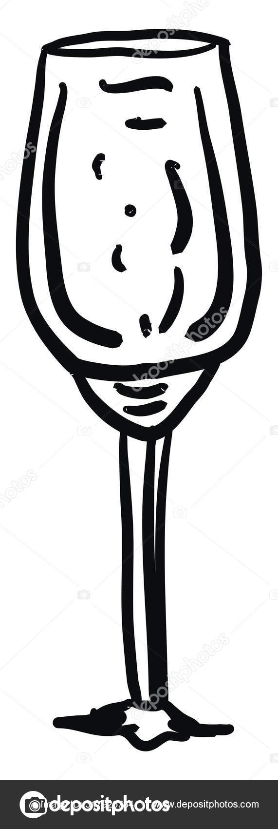 Glass drawing, illustration, vector on white background. Stock Vector ...