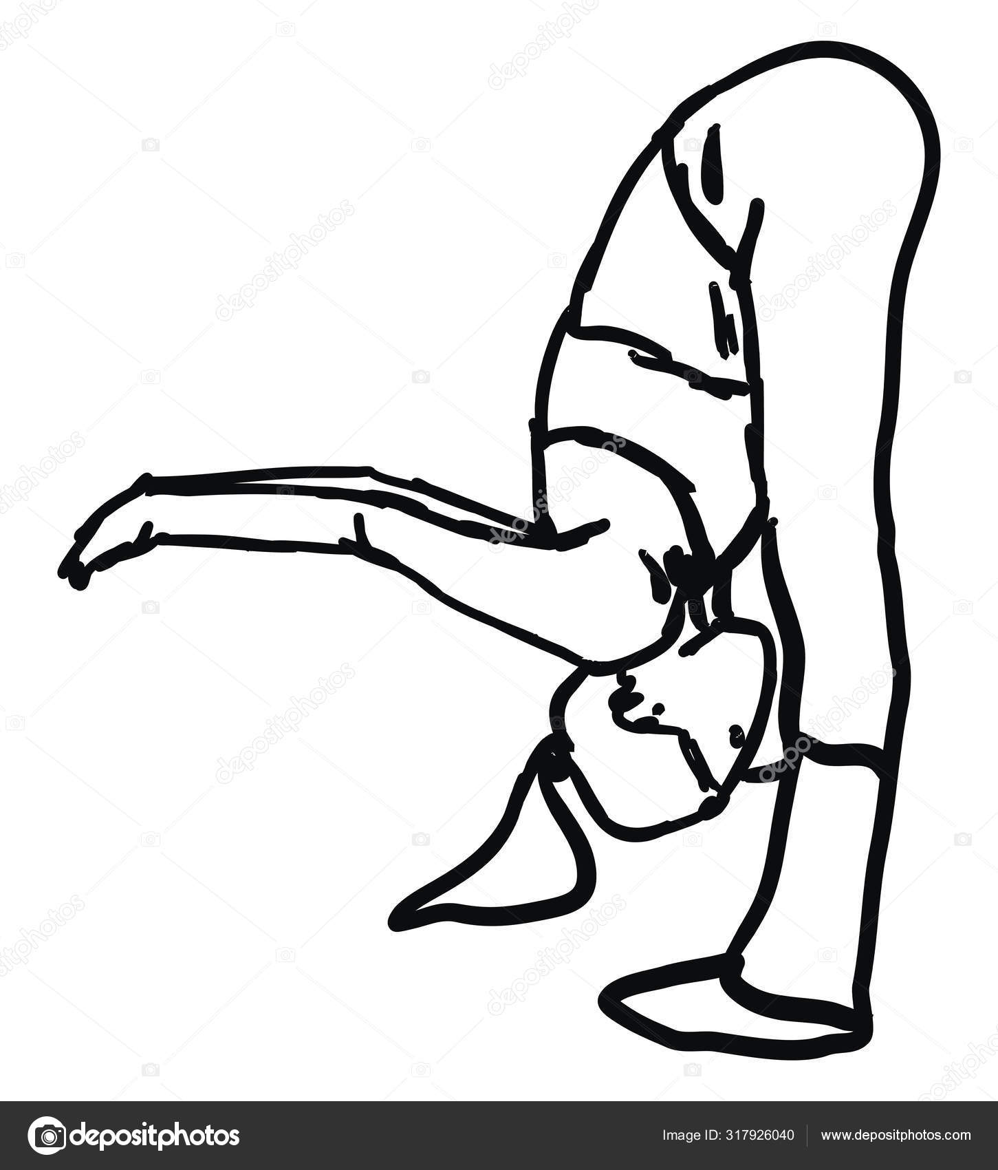 Forward bend, illustration, vector on white background. Stock Vector ...