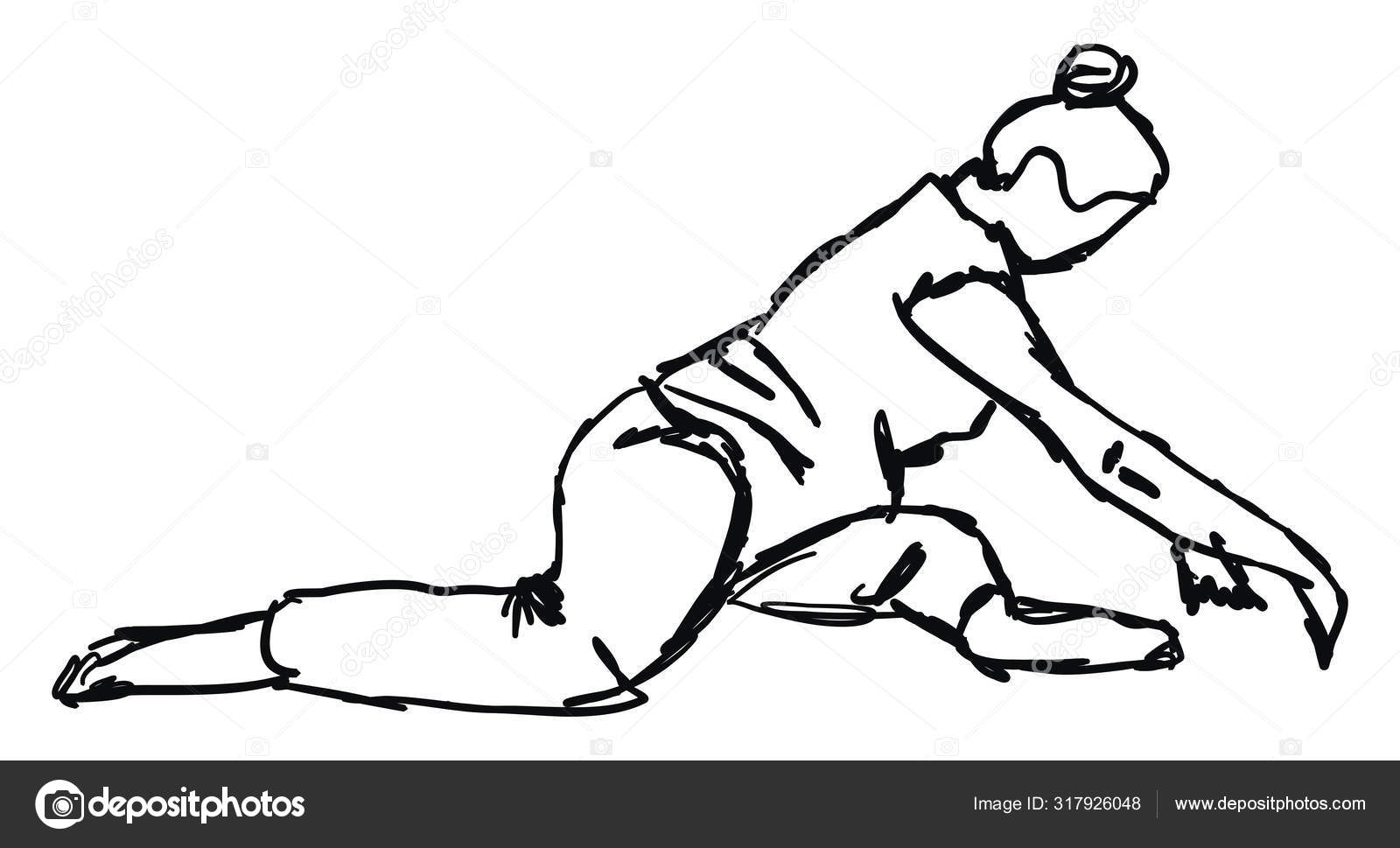 Deer yoga pose, illustration, vector on white background. Stock Vector ...