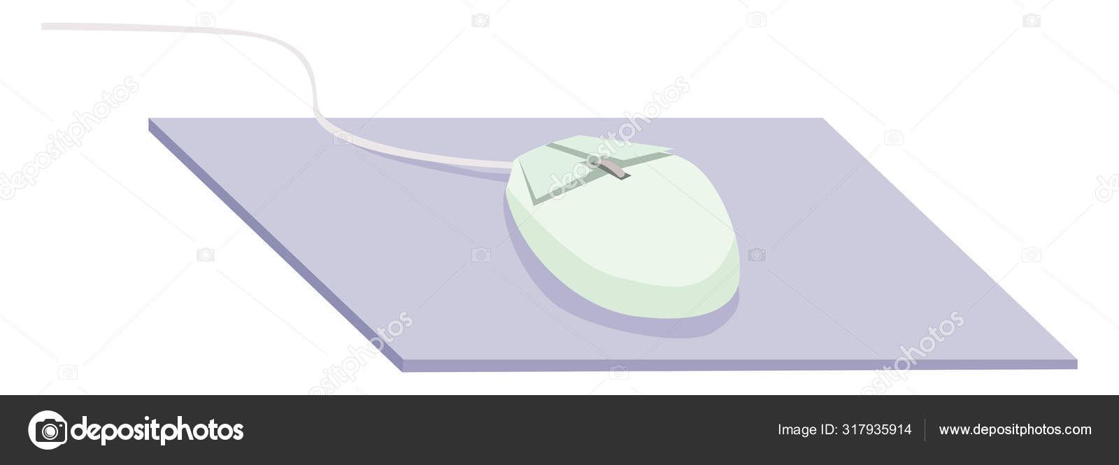 Mouse on mousepad, illustration, vector on white background. Stock ...