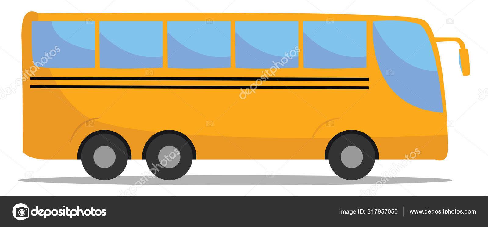 Yellow bus, illustration, vector on white background. Stock Vector by ...