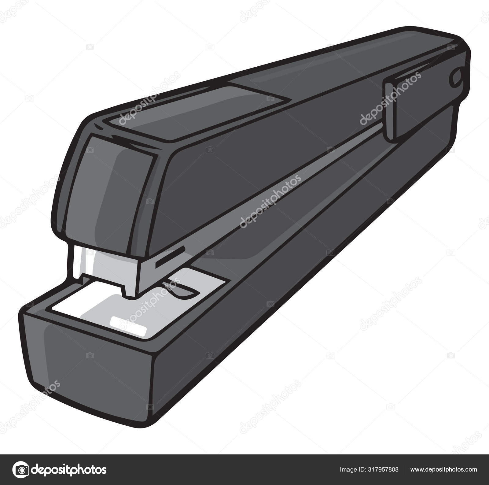 A big stapler in grey, illustration, vector on white background. Stock ...