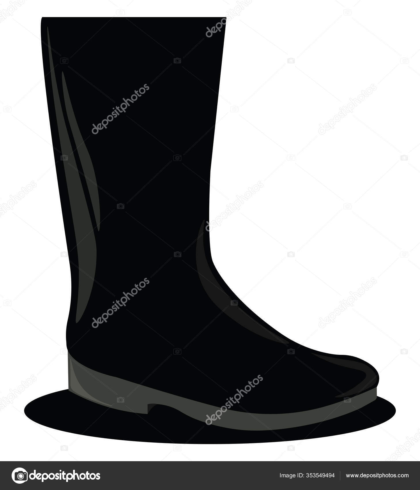 Black Big Shoe Illustration Vector White Background Stock Vector by ...