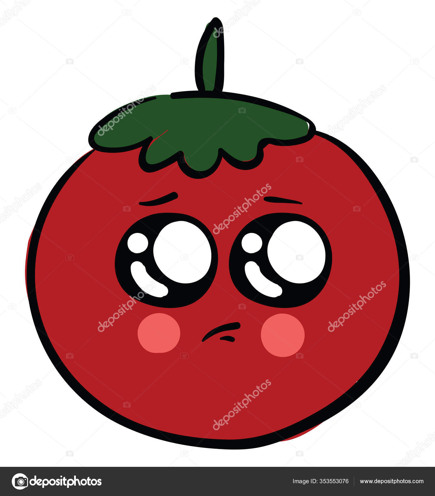 Sad Tomato Illustration Vector White Background Stock Vector by ...