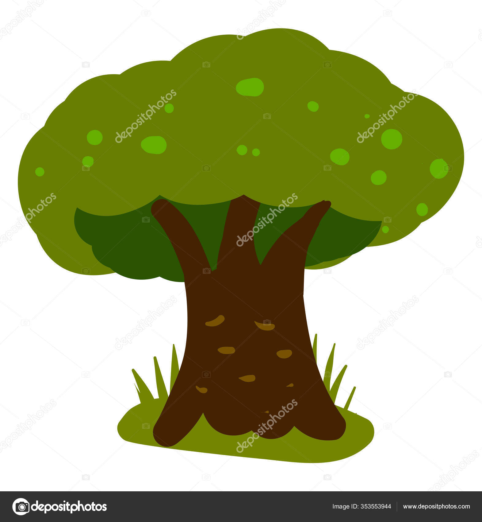 Green Big Tree Illustration Vector White Background Stock Vector by ...