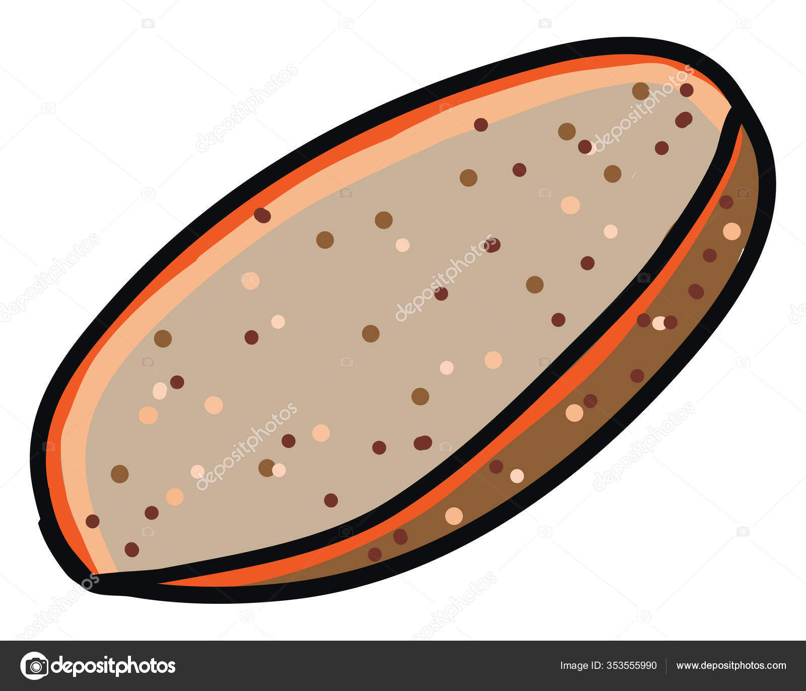 Flat Bread Drawing Illustration Vector White Background Stock Vector by ...