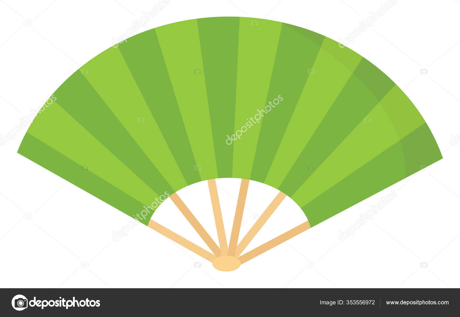 Green Fan Illustration Vector White Background Stock Vector by ...