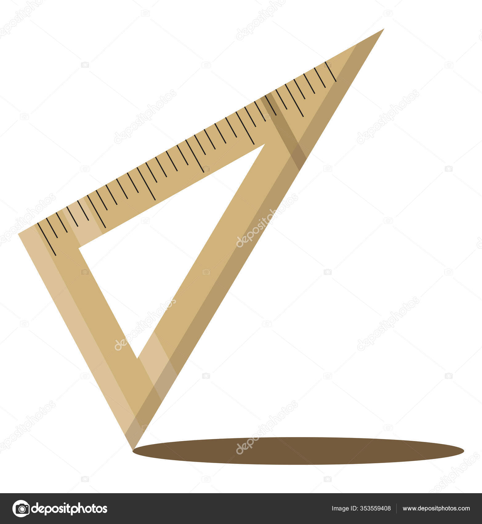 Wooden Ruler Illustration Vector White Background Stock Vector by ...