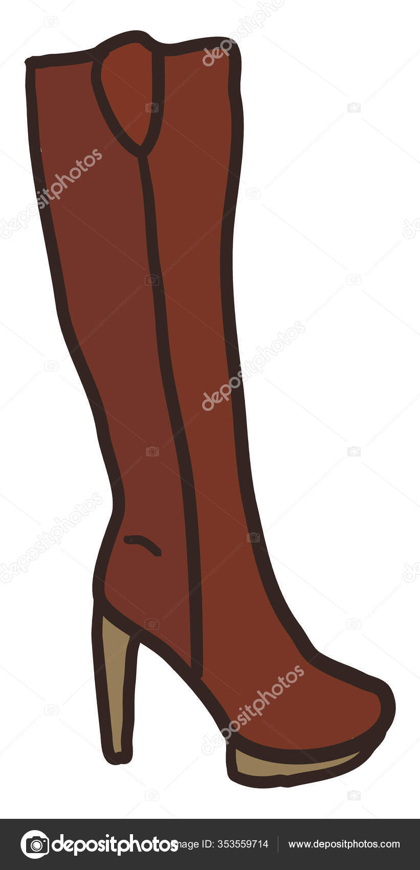 Brown Long Boots Illustration Vector White Background Stock Vector by ...