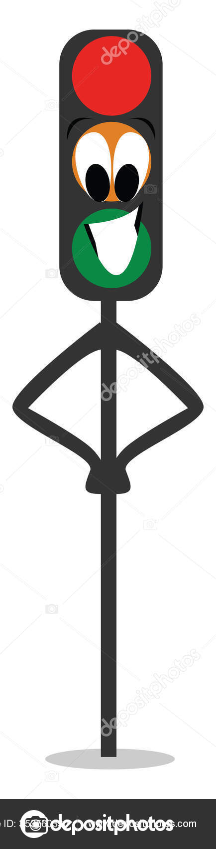 Smiling Traffic Light Illustration Vector White Background Stock Vector ...