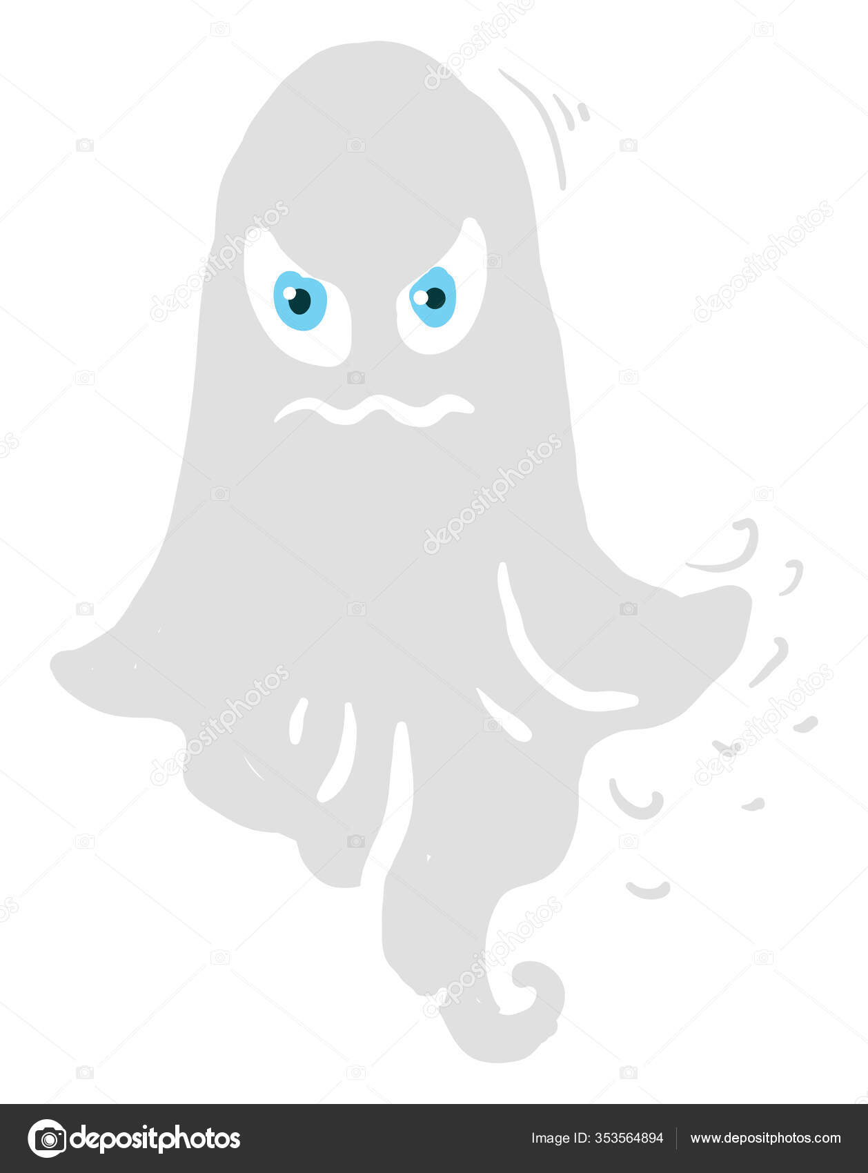Flat Ghost Illustration Vector White Background Stock Vector by ...