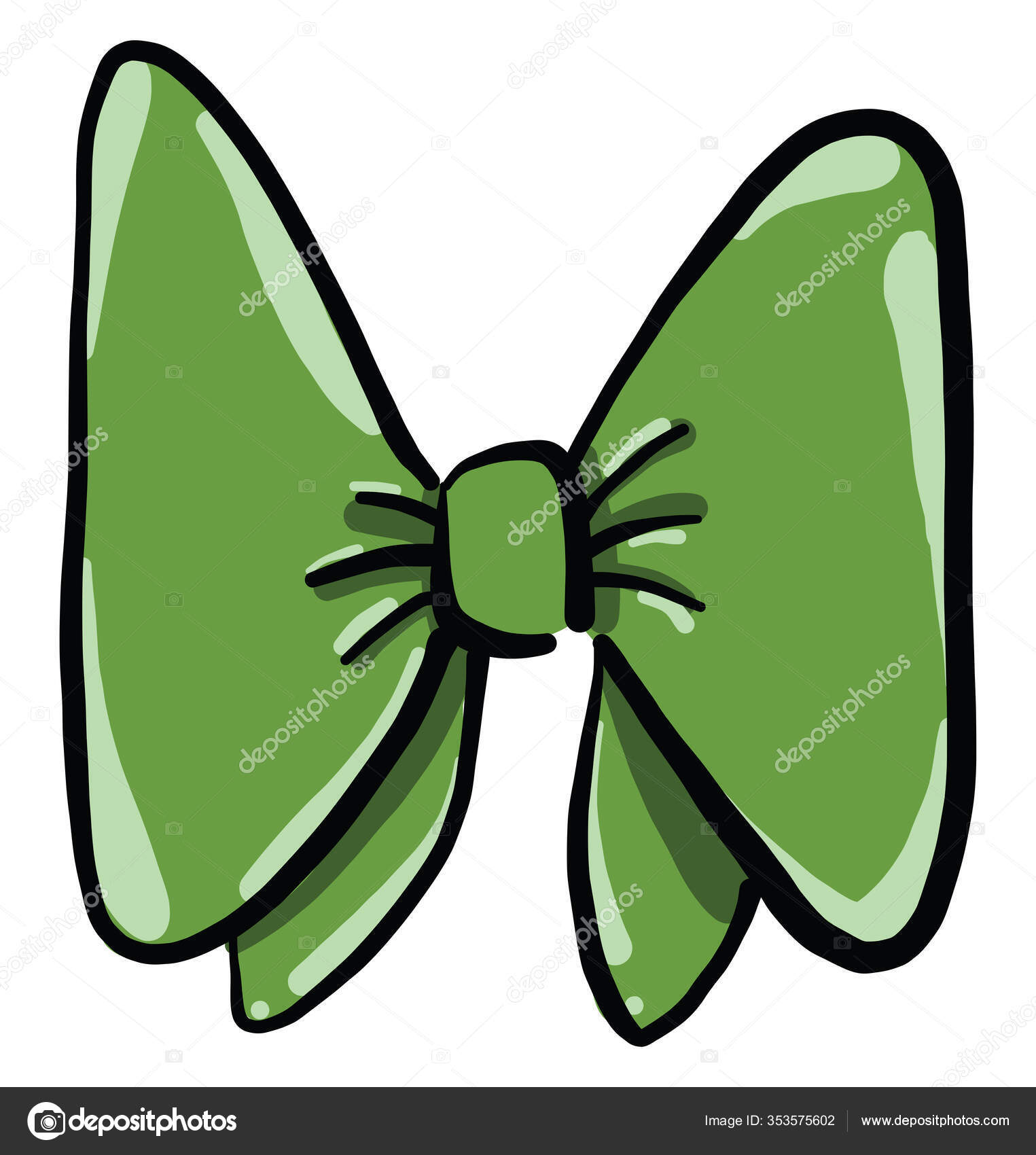 Green Bow Illustration Vector White Background Stock Vector by ...