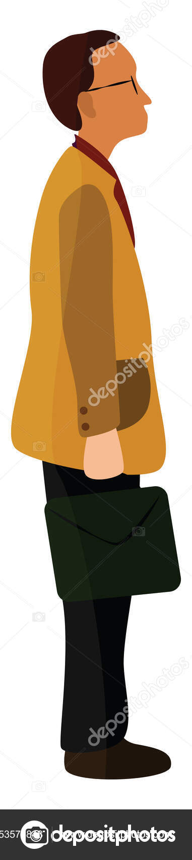 Man Yellow Coat Illustration Vector White Background Stock Vector Image ...