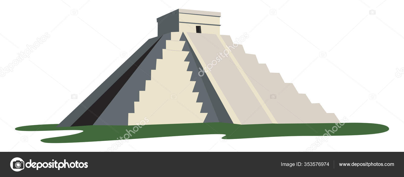 Mayan Temple Illustration Vector White Background Stock Vector by ...