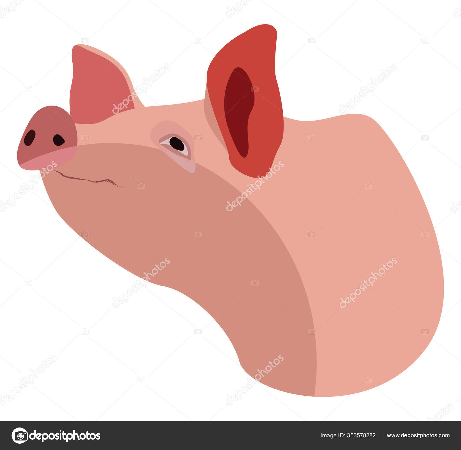 Pink Pig Illustration Vector White Background Stock Vector by ©Morphart ...