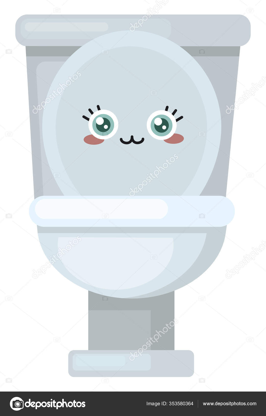 Lindo Inodoro Ilustración Vector Sobre Fondo Blanco Vector de stock ...