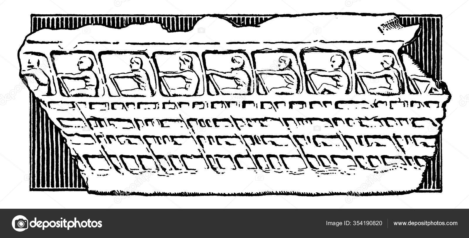 Typical Representation Greek Rowers Rower Athenian Warship 400 Fragment ...