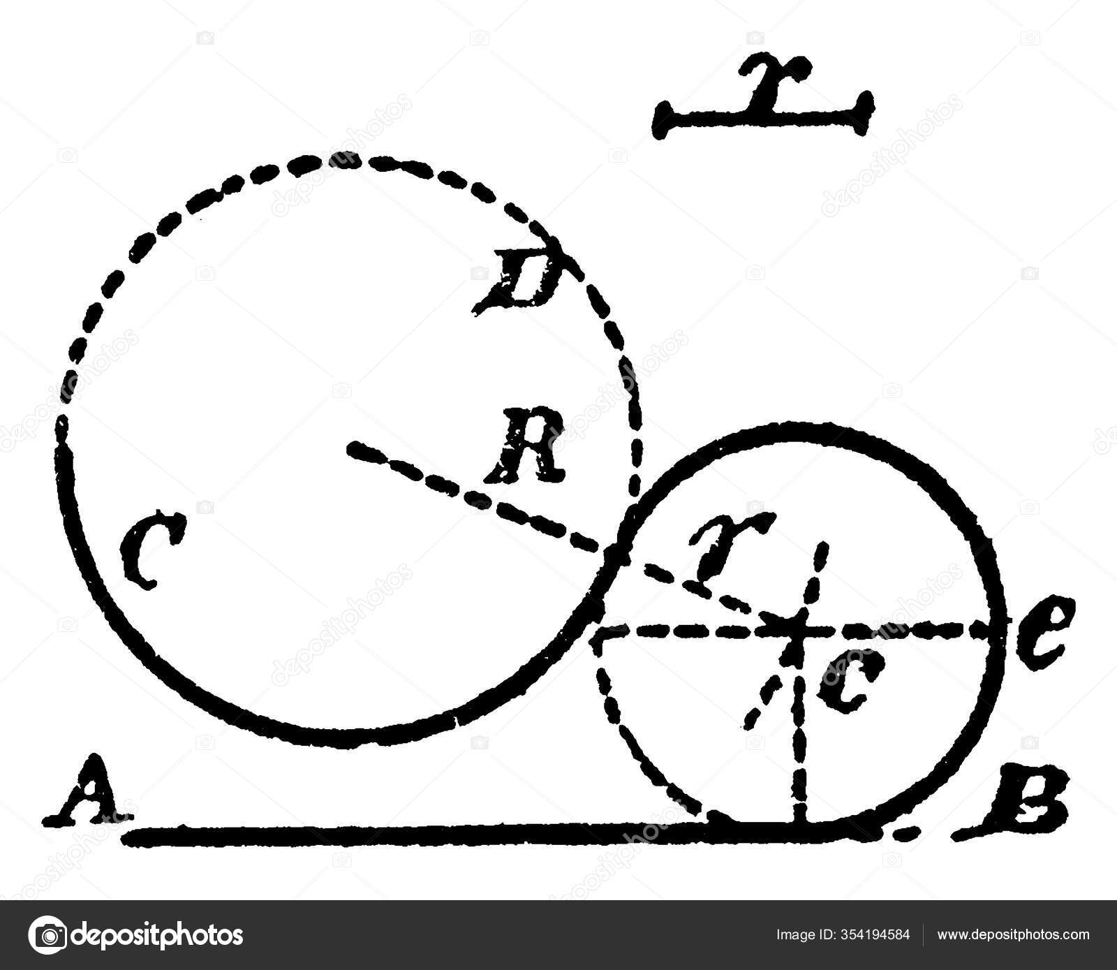 Illustration Showing How Construct Circle Tangent Given Line Given ...