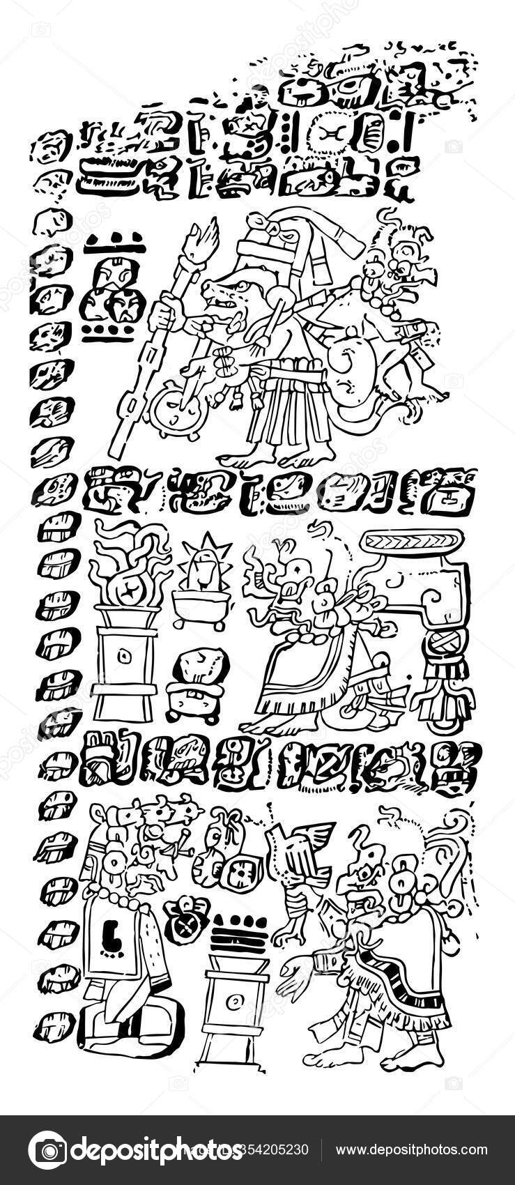 Dresden Codex Line Art