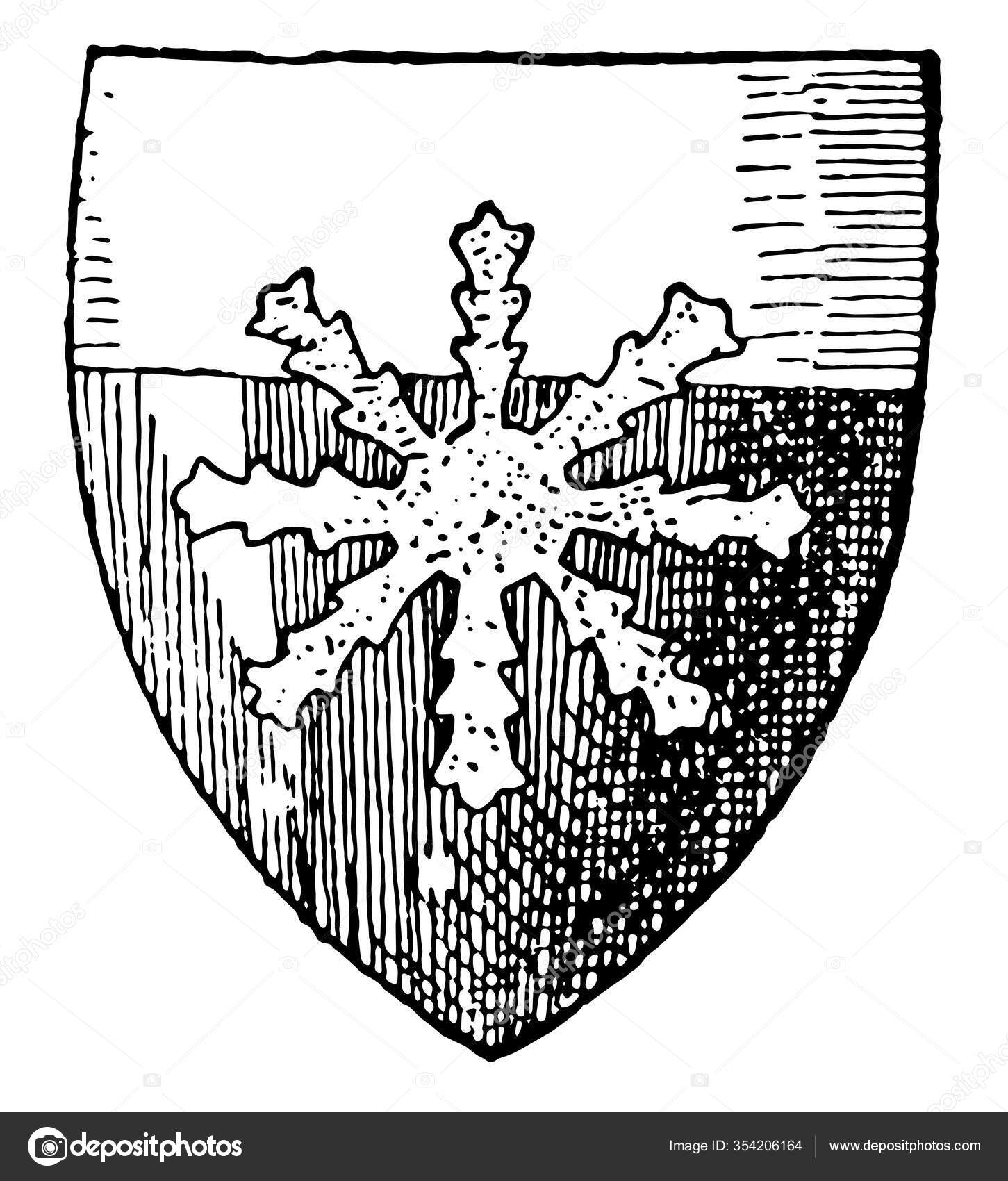 Heater Shield Called Heater Shaped Vintage Line Drawing Engraving ...