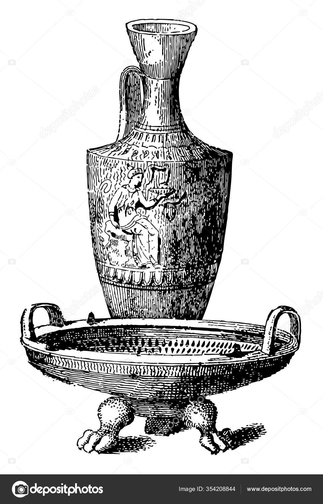 Lecythus Type Ancient Greek Vessel Its Used Storing Oil Has — Stock ...