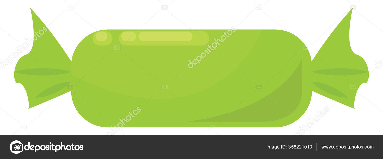 Green Wrapped Candy Illustration Vector White Background Stock Vector ...