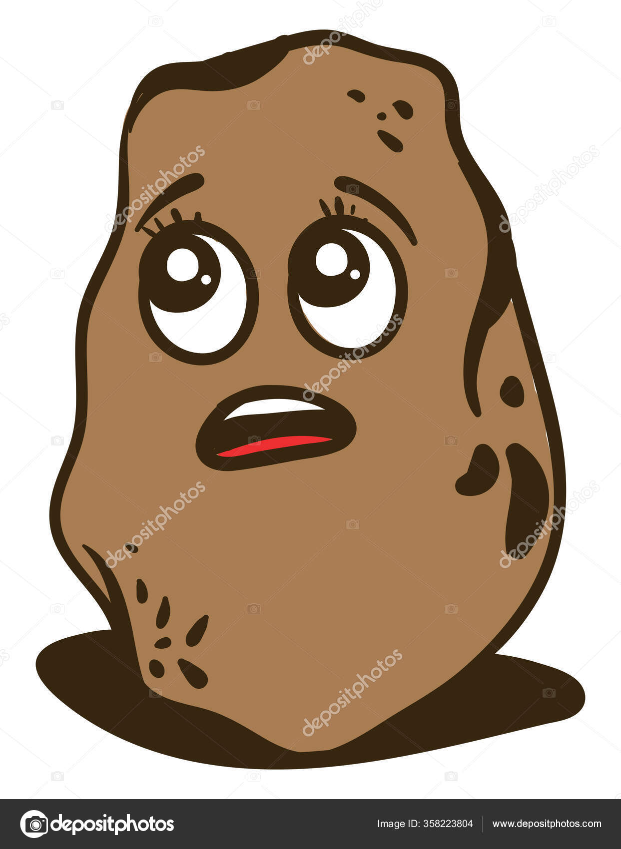 Scared Potato Illustration Vector White Background Stock Vector Image ...