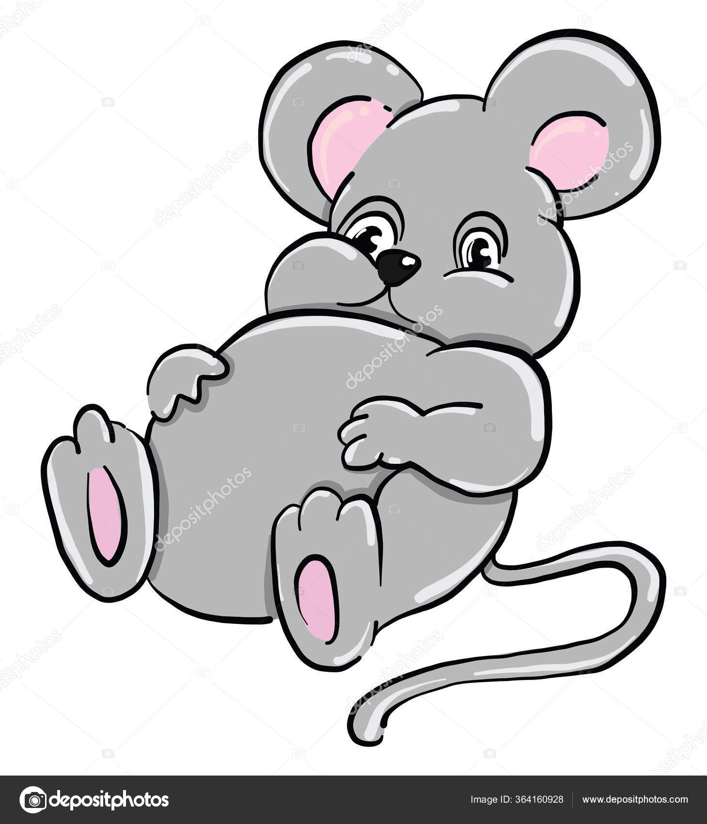 Mouse Big Belly Illustration Vector White Background Stock Vector by ...
