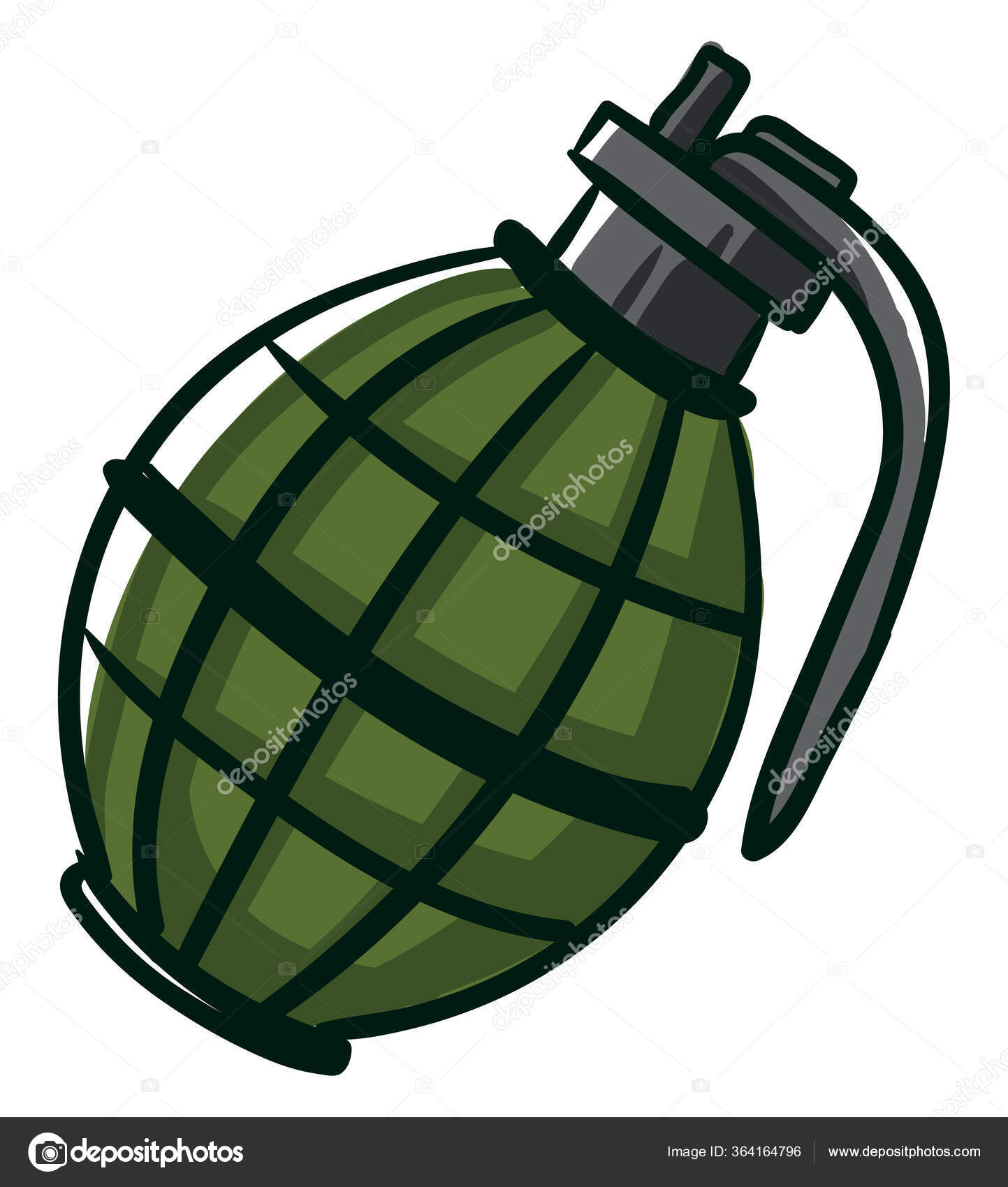 Green Grenade Drawing Illustration Vector White Background Stock Vector ...